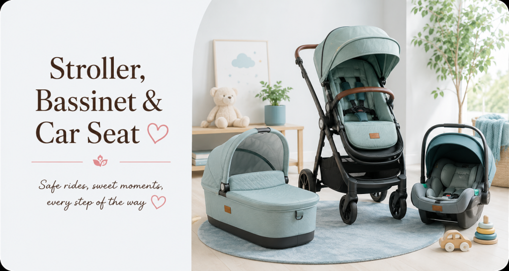 Stroller, Bassinet & Car Seat (Coming Soon). - Mira & Co.
